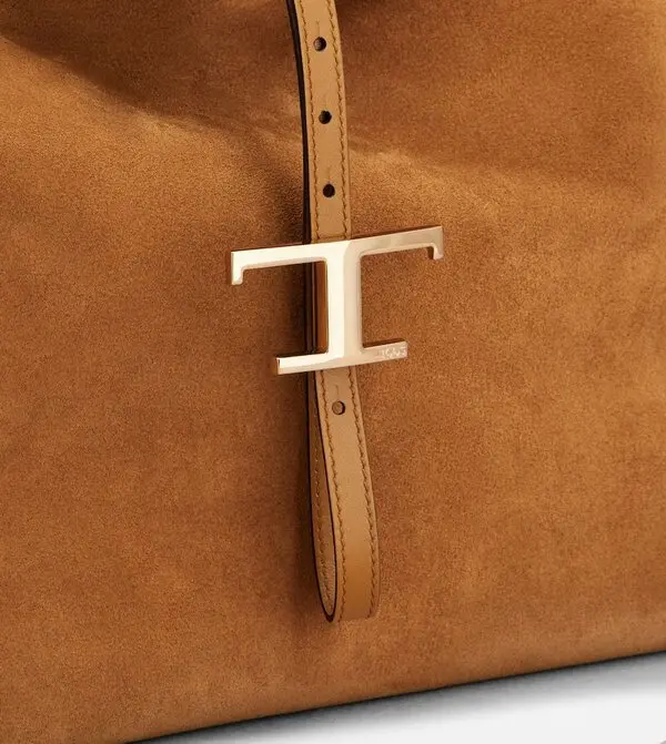 TOD'S T Timeless Suede Tote Bag - Brown