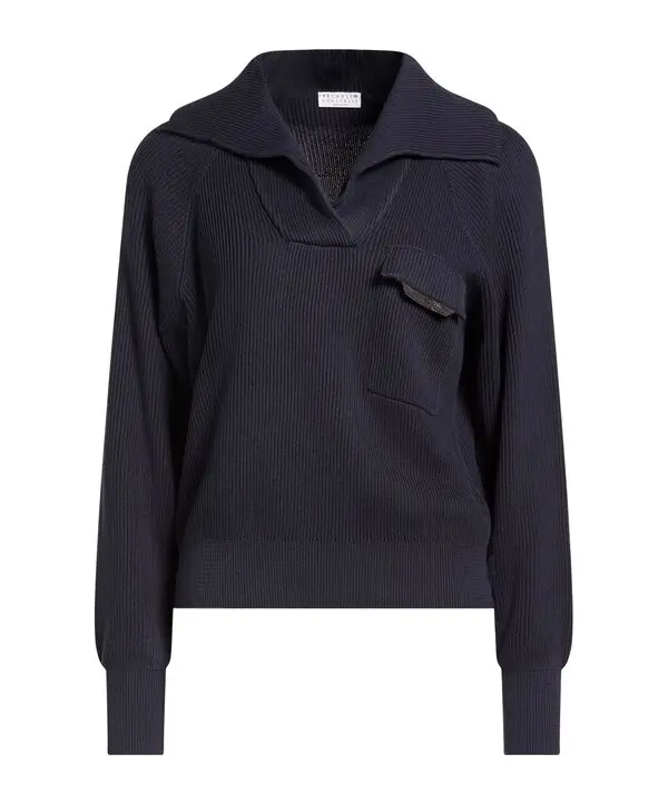 Brunello Cucinelli Solidcolor Knit Top - Blue