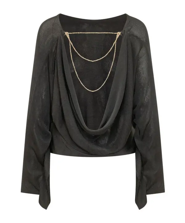 Ba&sh Sara Draped Back Knitted Top