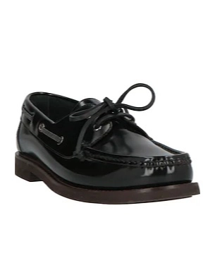 Brunello Cucinelli Glossy Laceup Boat Shoes