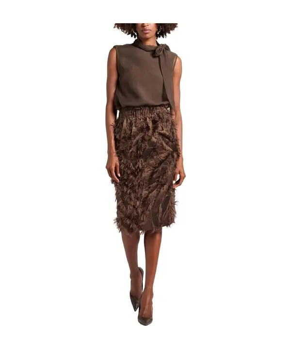 Brunello Cucinelli Satin Midi Skirt
