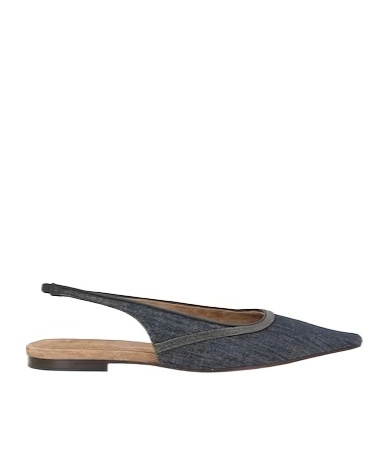 Brunello Cucinelli Denimpaneled Ballet Flats