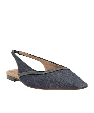 Brunello Cucinelli Denimpaneled Ballet Flats
