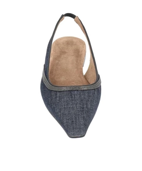 Brunello Cucinelli Denimpaneled Ballet Flats