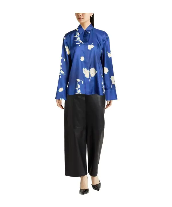 Max Mara Floral-print Silk Shirts