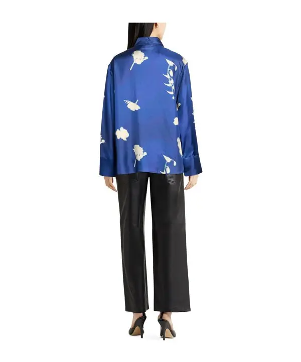 Max Mara Floral-print Silk Shirts