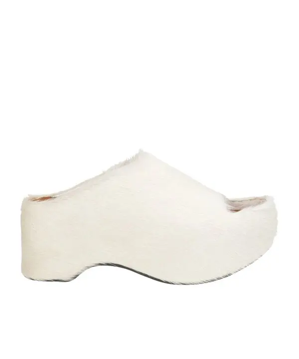 Marni Simple And Comfortable Wooden Clogs - White