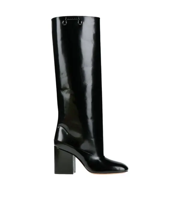 Marni Glossed-leather Boots - Black