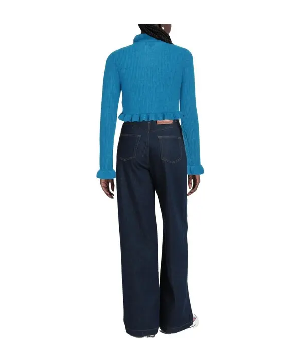 GANNI Lightweight Knitted Long-sleeve Crew-neck Top