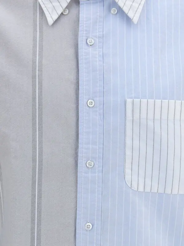 Thom Browne Funmix Striped Oxford Shirt - Light Blue