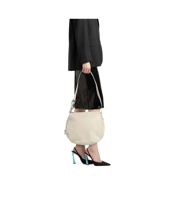 Burberry Medium-sized Solid-color Leather Shoulder Bag
