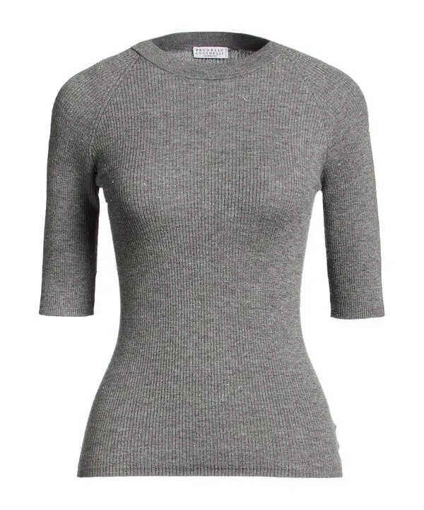 Brunello Cucinelli Metallicfinish Knit Sweater - Grey