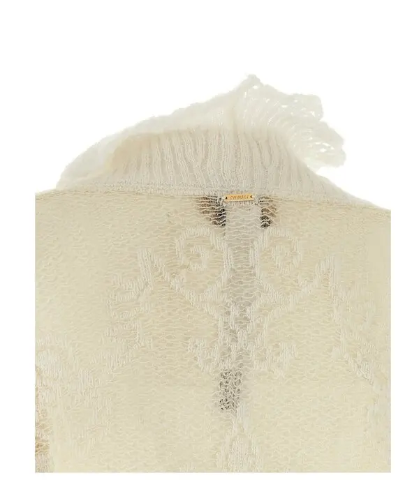 TWINSET Jacquard Belted Turtleneck Knitted Sweater