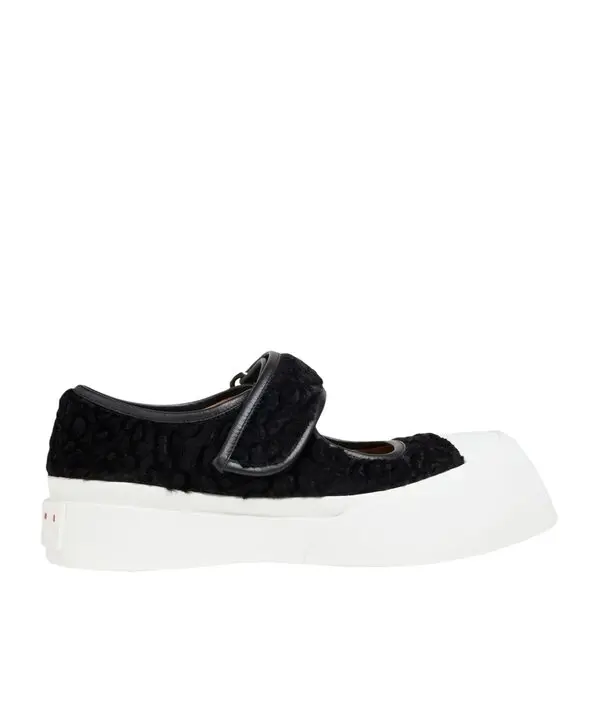 Marni Multicolored Mary Jane Flats - Black