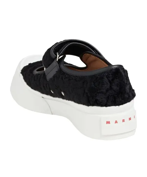 Marni Multicolored Mary Jane Flats - Black