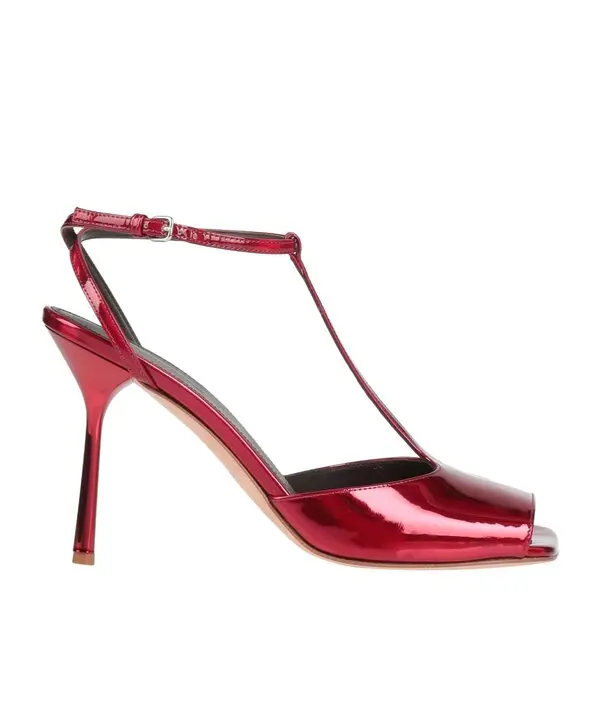 Sportmax Leather Upper Stiletto Sandals - Red