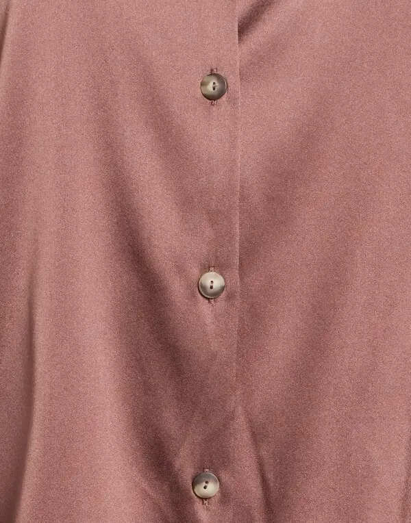 Max Mara Solid Colour Satin Stretchy Long Sleeve Shirt