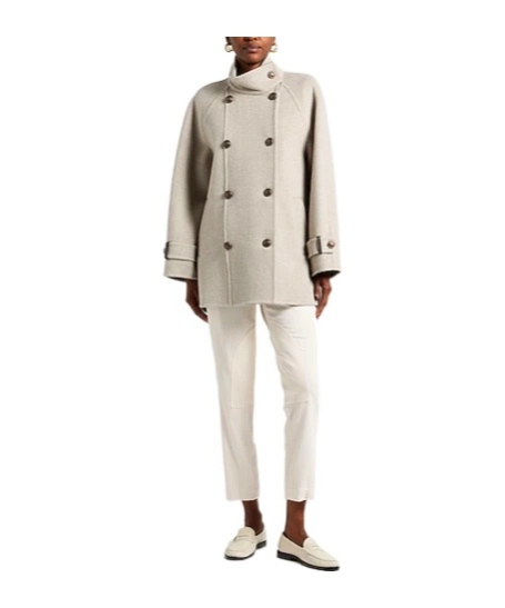 Brunello Cucinelli Minimalist Solid Color Double-breasted Coat
