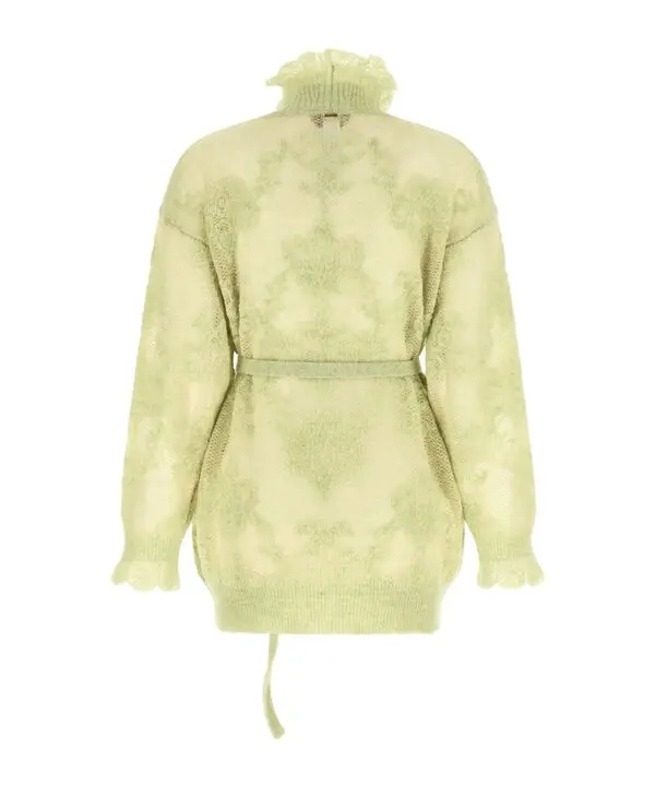 TWINSET Jacquard Belted Maxi Knitted Sweater