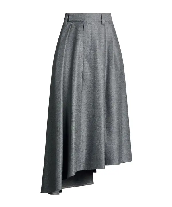 Brunello Cucinelli Asymmetrical Solidcolor Skirt
