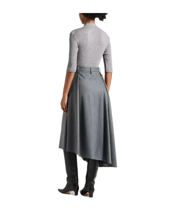 Brunello Cucinelli Asymmetrical Solidcolor Skirt