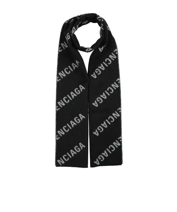 Balenciaga Wool Scarf - Black