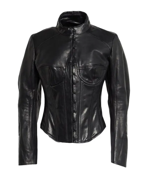 Balenciaga Leather Knight Jacket - Black