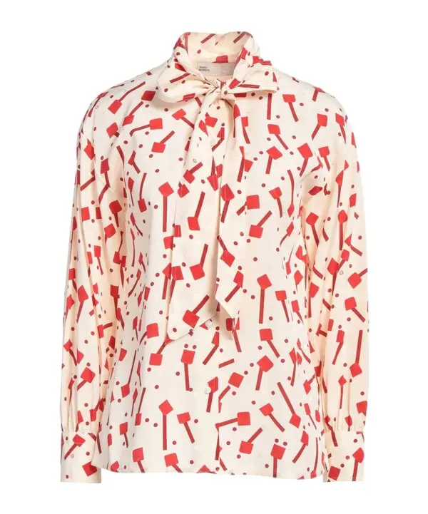 Tory Burch Long-sleeve Shirt With Multicolored Bowknots