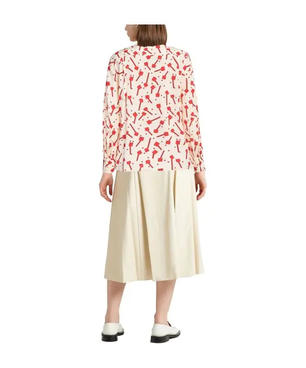 Tory Burch Long-sleeve Shirt With Multicolored Bowknots
