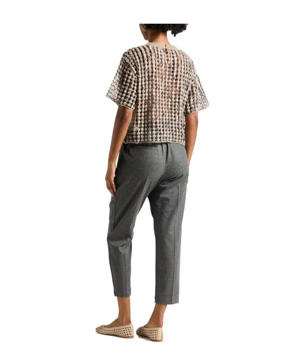 Brunello Cucinelli Colorful Knit Shortsleeve Top