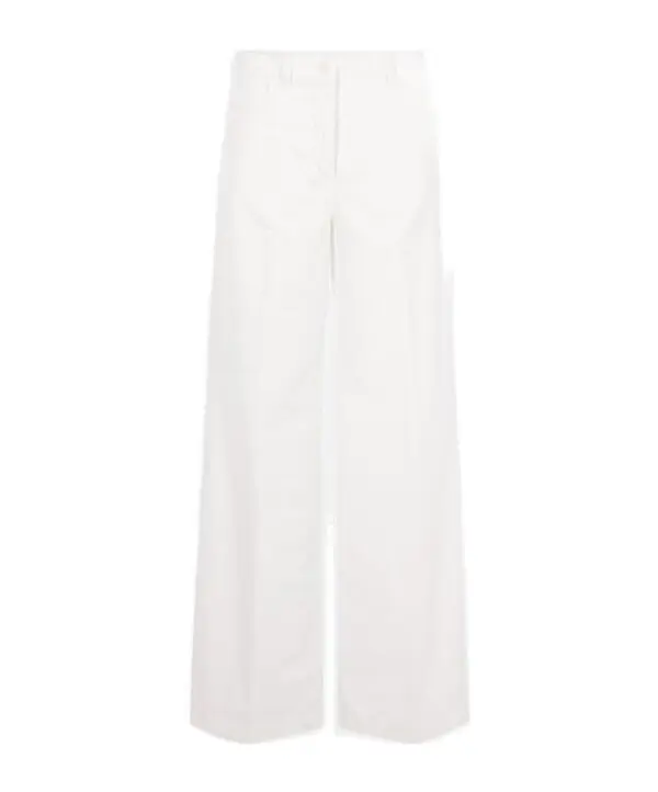 Aspesi Velvet Wide-leg Casual Trousers - White