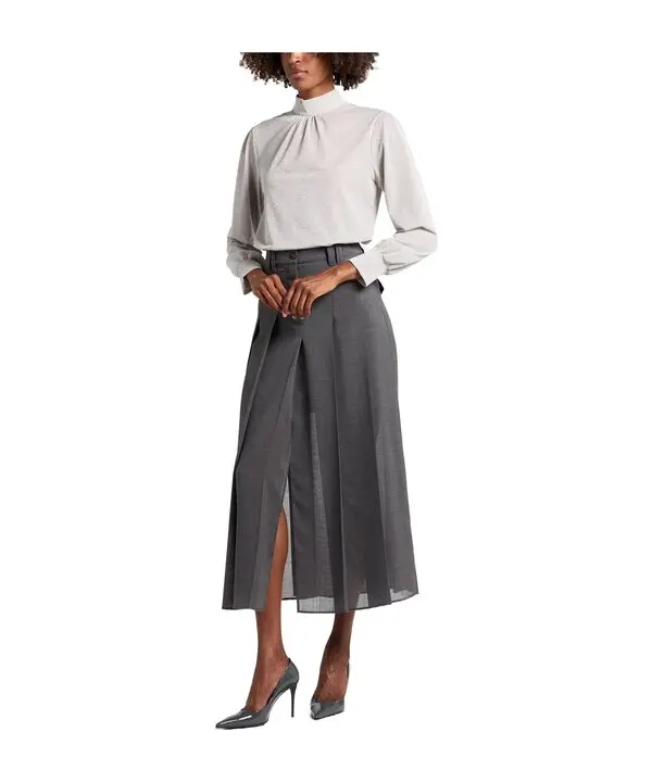 Brunello Cucinelli Solidcolor Ruched Skirt