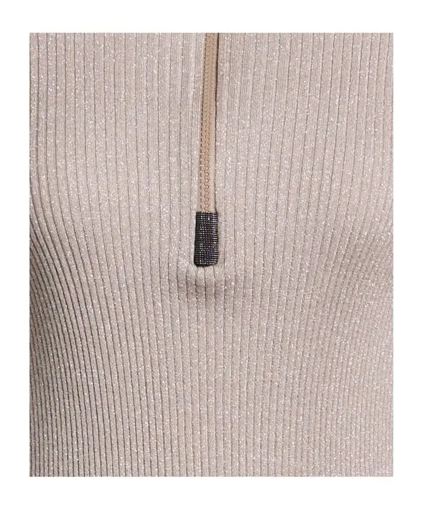 Brunello Cucinelli Solidcolor Metallicthread Knit Sweater