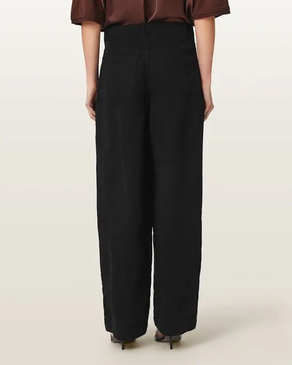 ALLSAINTS Phi Linen-blend Wide Leg Trousers
