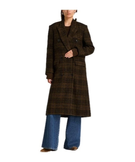 Isabel Marant Étoile Plaid Doublebreasted Long Coat
