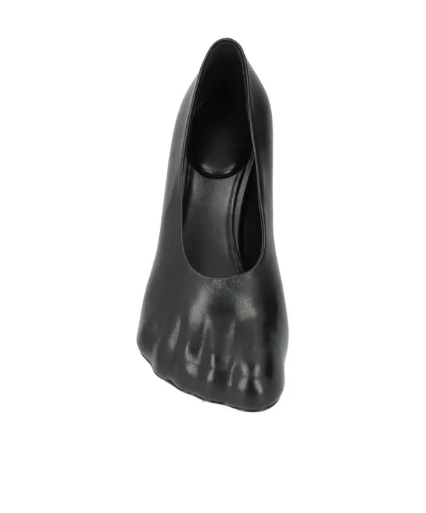Balenciaga Square-toed Geometric Heel Leather Shoes