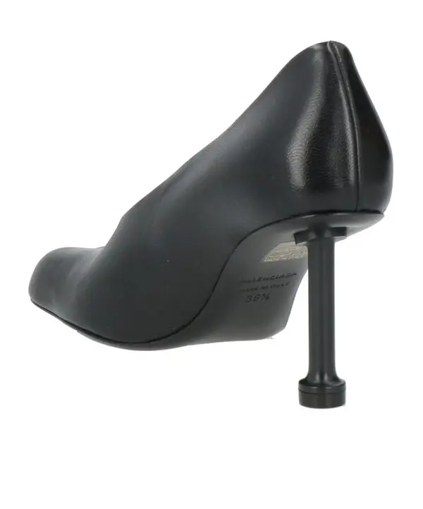 Balenciaga Square-toed Geometric Heel Leather Shoes