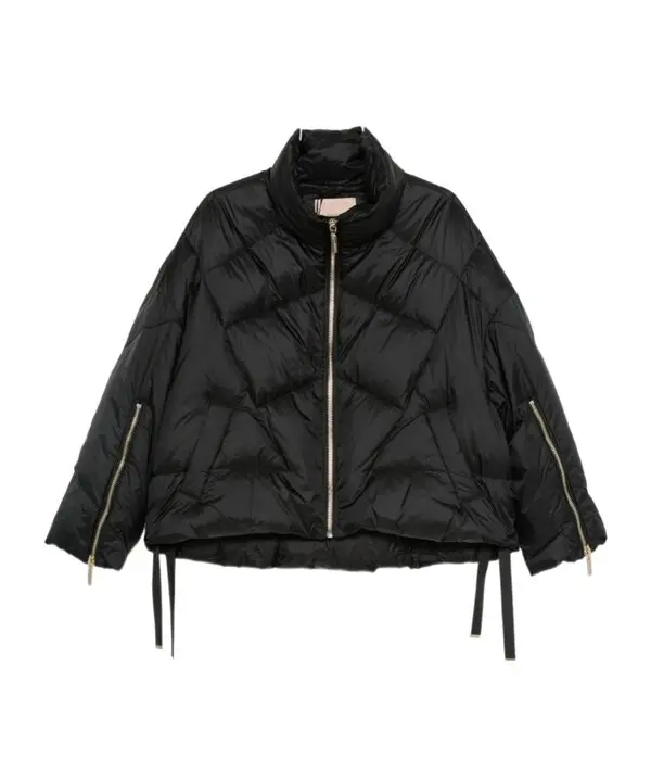TWINSET Quilted Zip-sleeve Puffer Jacket - Black
