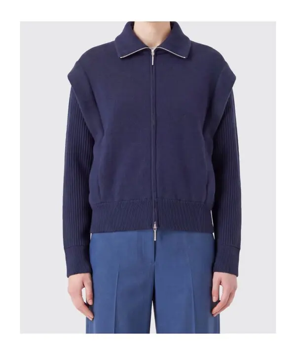 Giorgio Armani Ribbed Sleeve Bomber Jacket