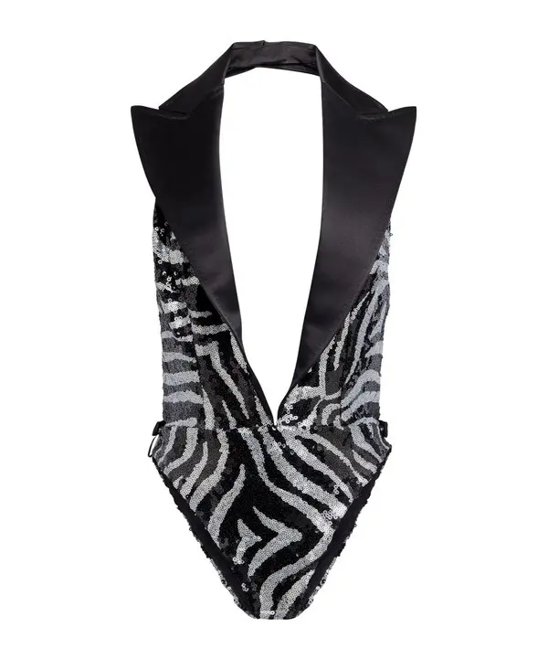 Dolce & Gabbana Two-tone Satin Sleeveless Top