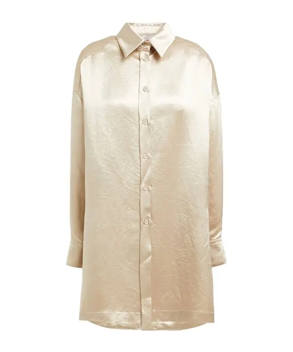 Max Mara Solid Satin Long Shirt