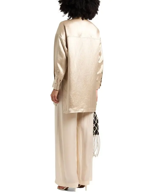 Max Mara Solid Satin Long Shirt