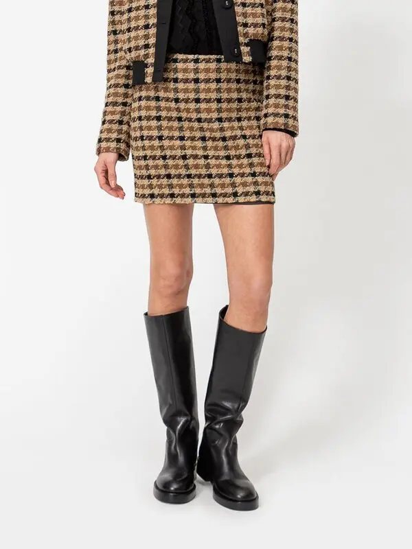 TWINSET Check Bouclé Miniskirt - Multicolor