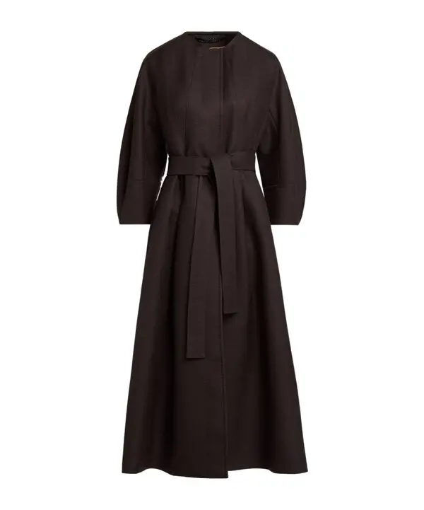 Max Mara Simple Wool Coat - Dark Brown