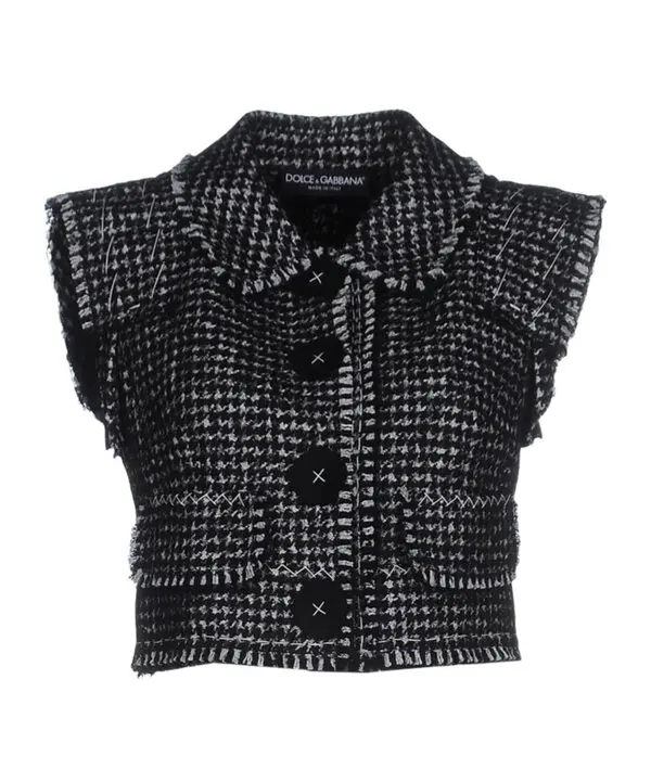 Dolce & Gabbana Sleeveless Flannel Shirt - Black