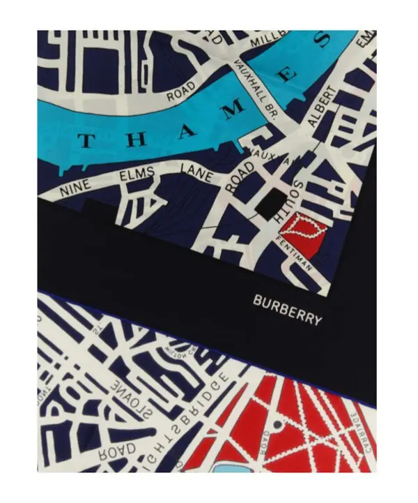 Burberry London Map Silk Scarf