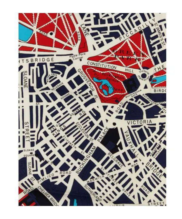 Burberry London Map Silk Scarf