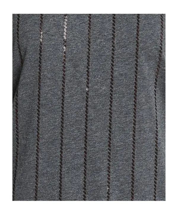 Brunello Cucinelli Striped Sleeveless Turtleneck Tshirt