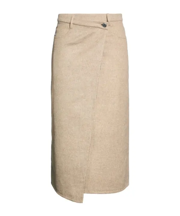 Brunello Cucinelli Flannel Midi Skirt - Sand