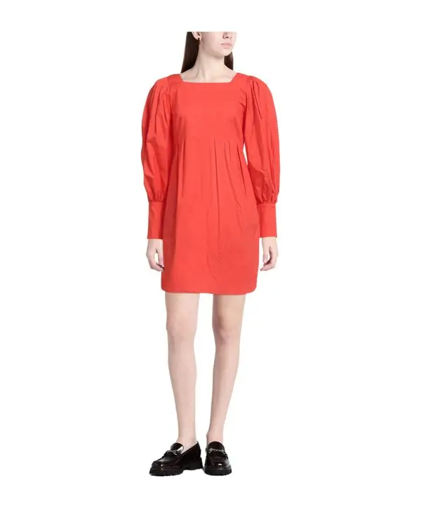 Farm Rio Solid-color Long-sleeve Dress